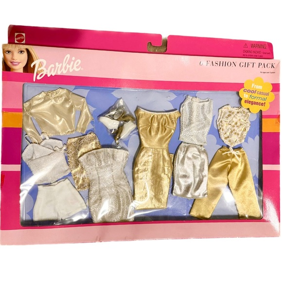 Barbie | Toys | Barbie 200 Vtg 6 Fashion Gift Pack Wshoes Gold Silver ...